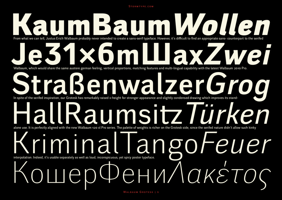Walbaum Sans & Serif Gallery | Storm Type Foundry