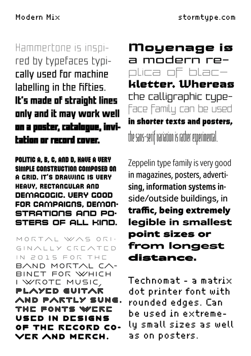 Modern Mix Gallery | Storm Type Foundry