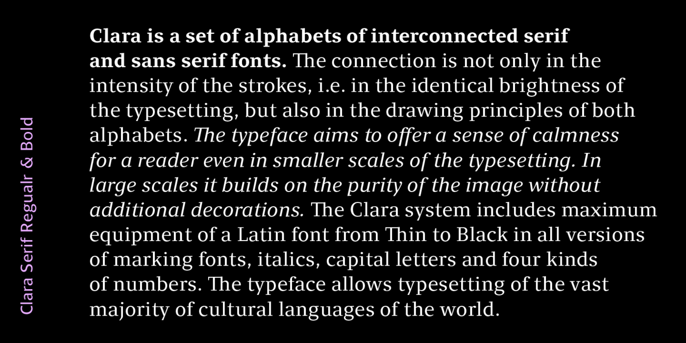 Clara Sans & Serif Gallery | Storm Type Foundry